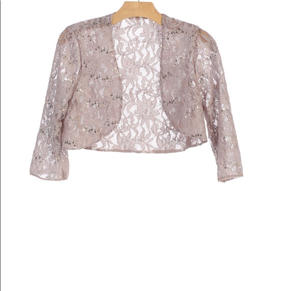 Unbranded | Jackets & Coats | Nwt Silver Lace 34 Sleeves Bolero Jacket ...